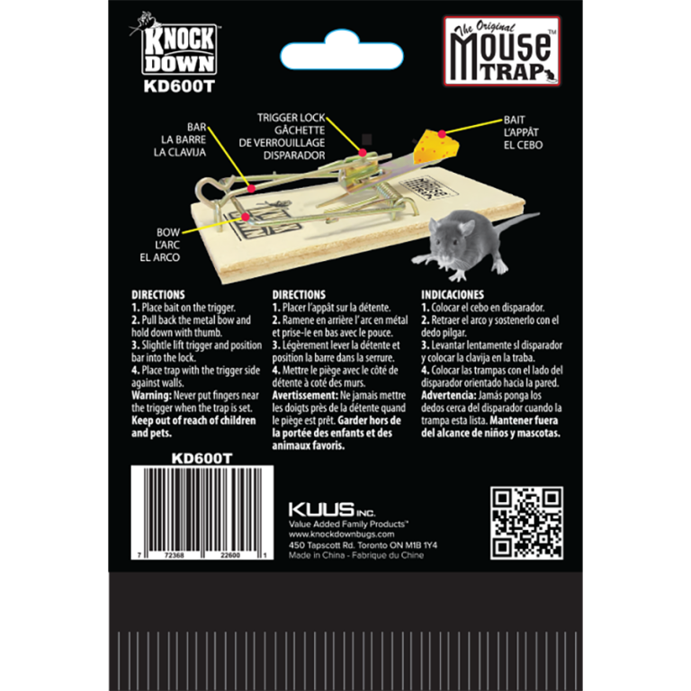 KD600T – KNOCK DOWN – MOUSE TRAP – 2pc. – Kuus Inc.